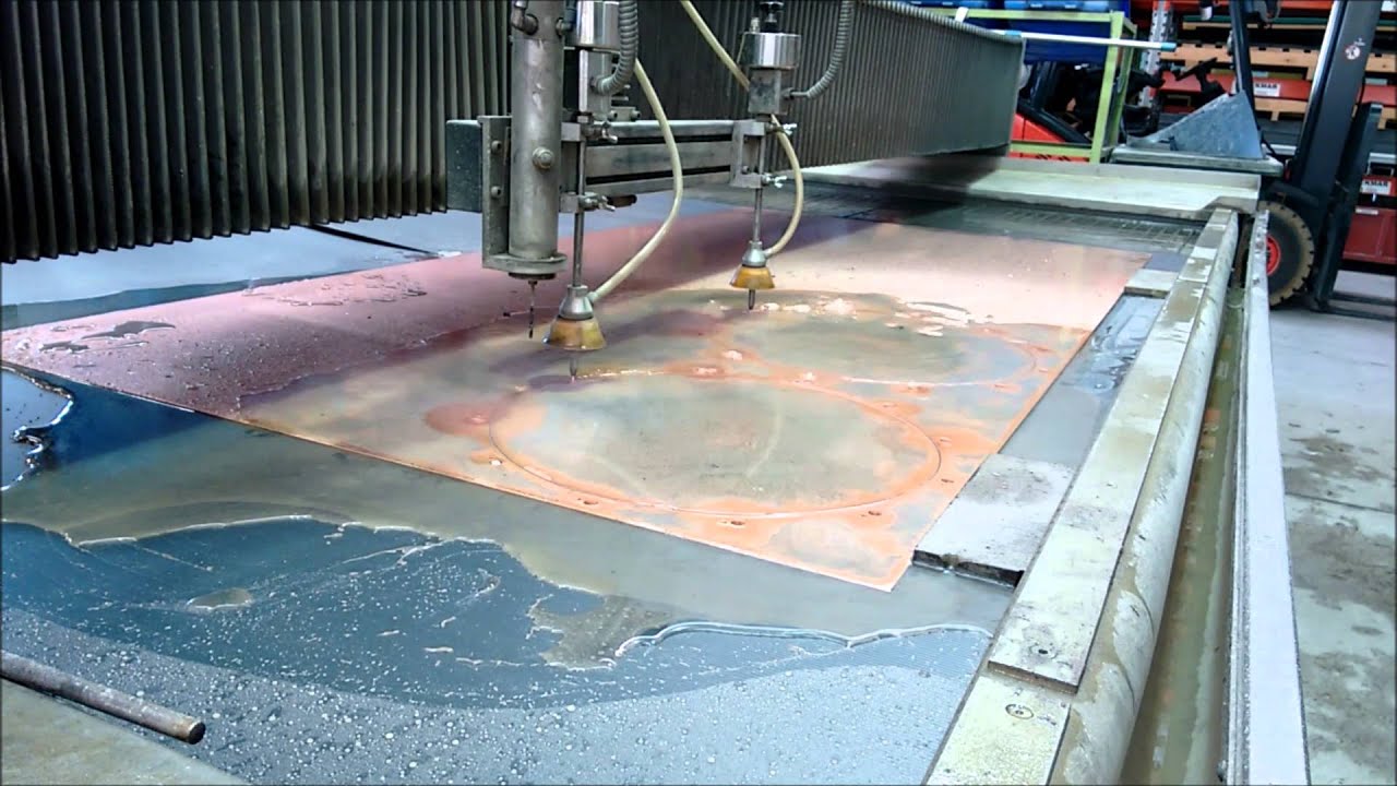 Water Jet Cutter Cutting Copper Component - YouTube