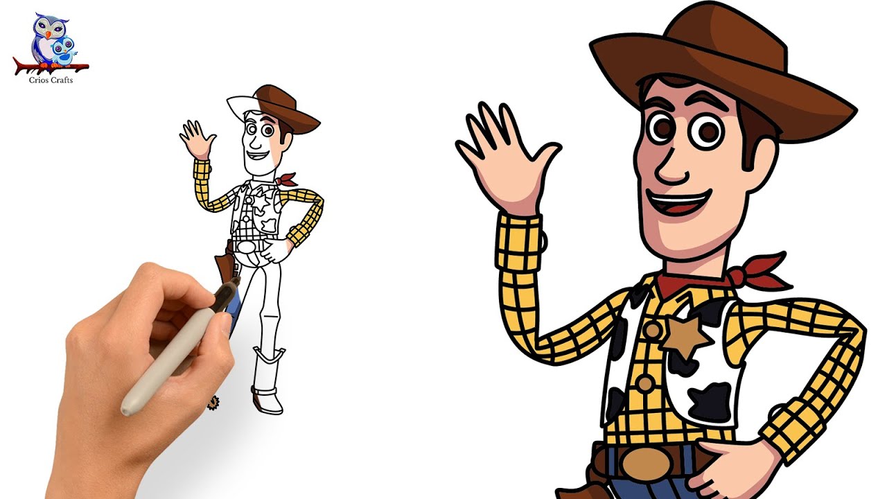 How to Draw Woody from Toy Story - Step by Step - YouTube