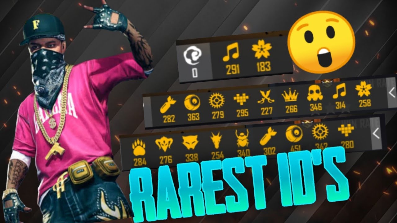 TOP 5 MOST RARE ID OF FREE FIRE 😲. - YouTube