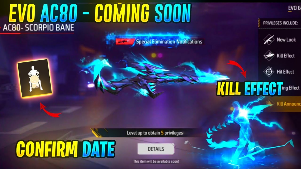 EVO AC80 - FULL DETAILS | EVO AC80 SKIN FREEFIRE | NEXT EVO GUN SKIN ...