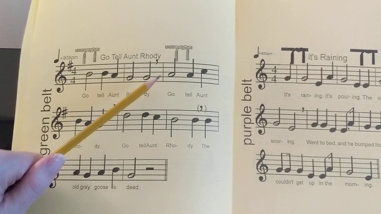 4th Grade Recorder Karate Green Belt - Go Tell Aunt Rhody - YouTube