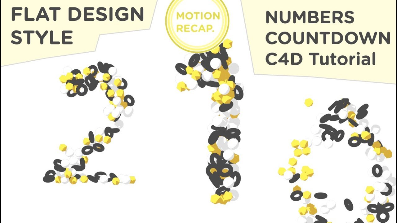 TUTORIAL Countdown - Flat design animation using C4D mograph tools ...