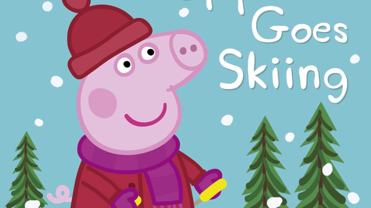 Peppa pig goes skiing ski snow stop motion - YouTube