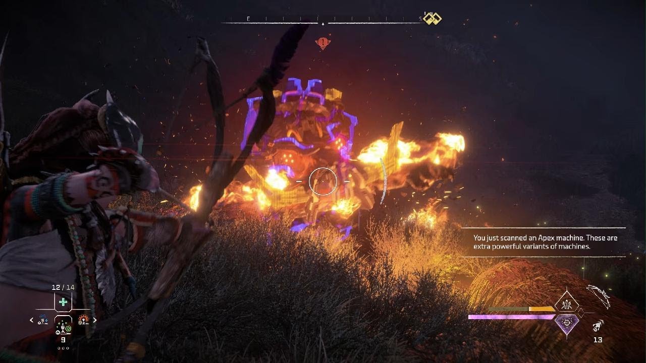 Horizon Forbidden West Aloy take down very HARD Apex Fire Bristleback ...