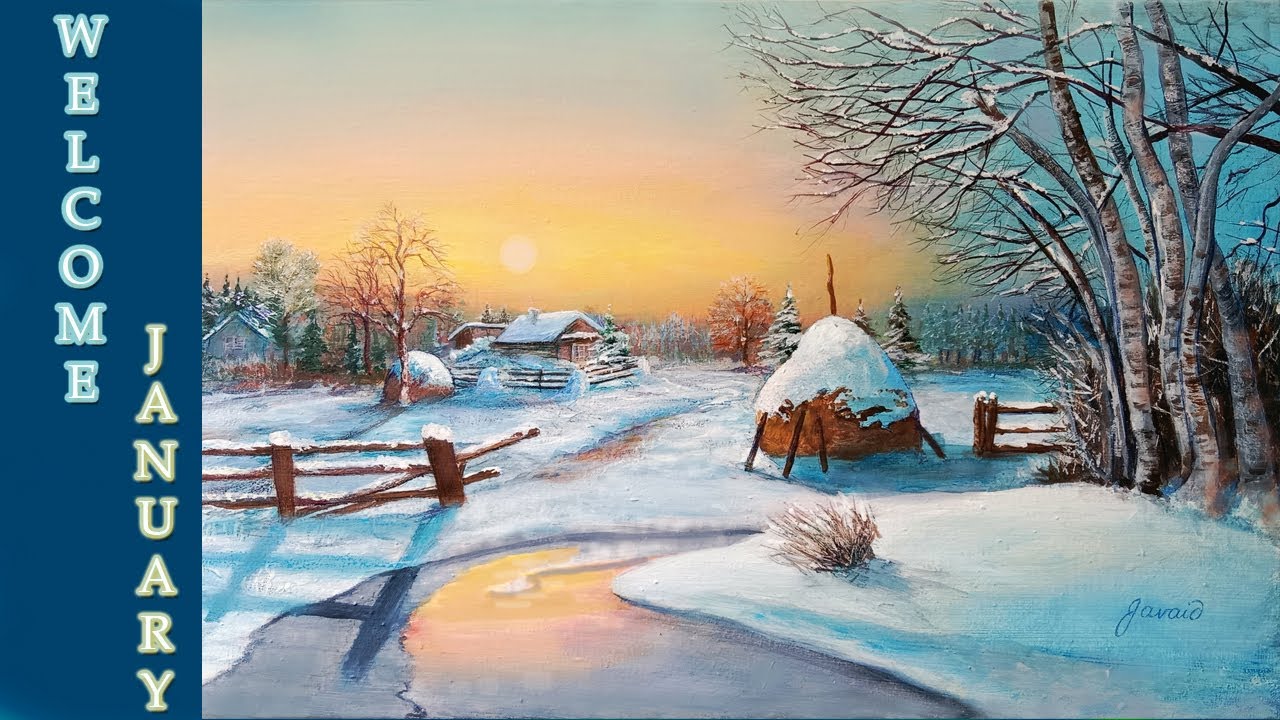 Welcome January | An Acrylic Painting - YouTube