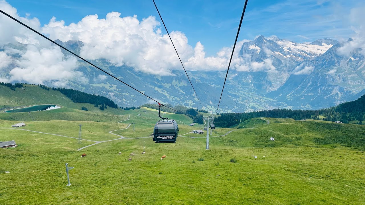 Cable car ride from #Grindelwald 2 #Mannlichen #Switzerland #Europe # ...