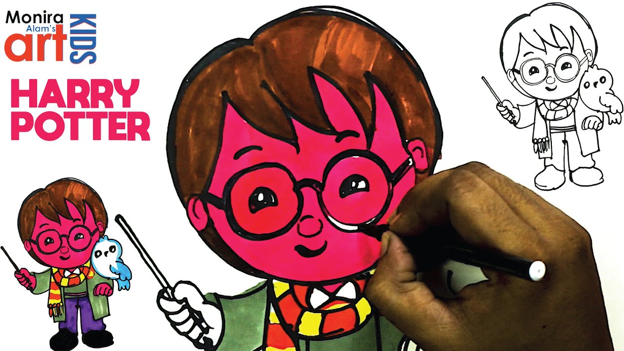 How To Draw A Cartoon Harry Potter | Harry Potter Easy Chibi - YouTube