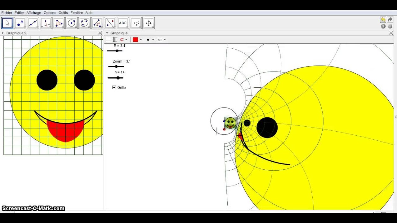 Anamorphosis of a smiley with Geogebra - YouTube