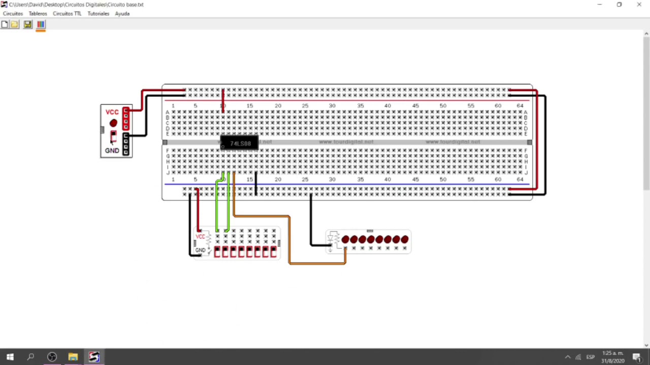 Constructor virtual de circuitos - Compuertas - YouTube
