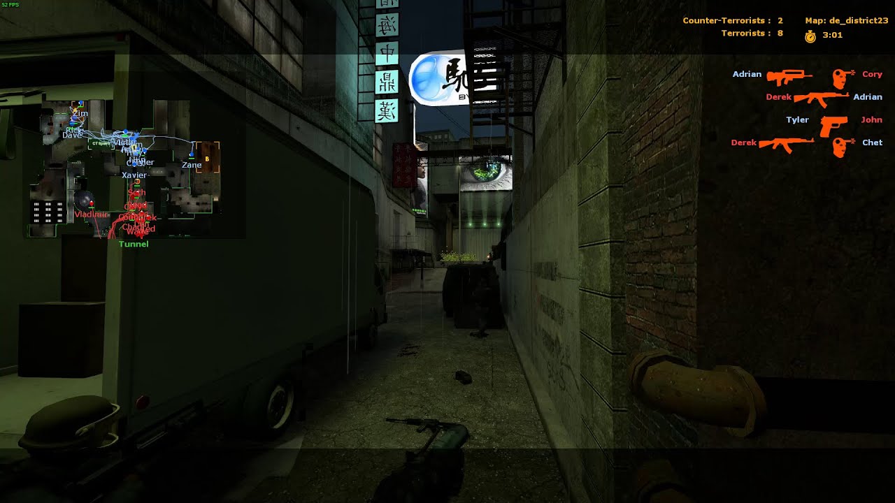 Counter-Strike: Source 15 VS 15 Bot Fight de_district23 - YouTube