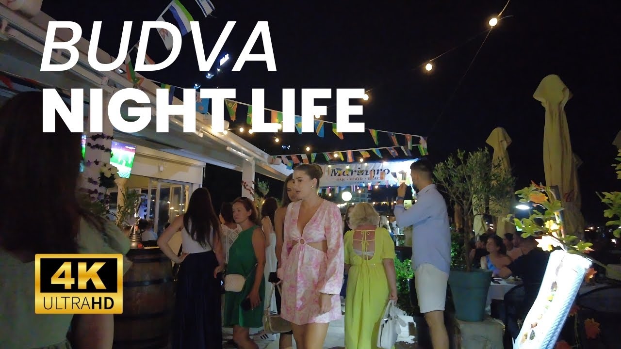 Budva Night Life | Budva Night Walking | Budva Beach | 2024 Budva ...