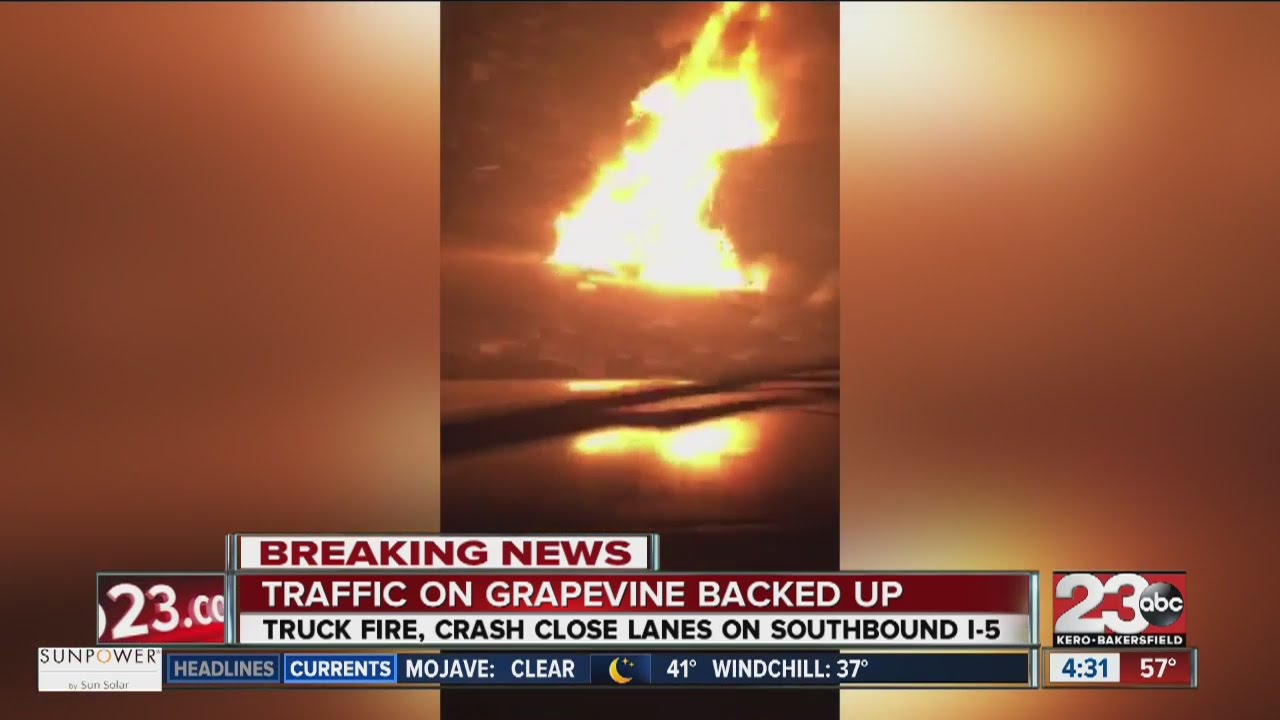 2 big rig fires on Grapevine - YouTube