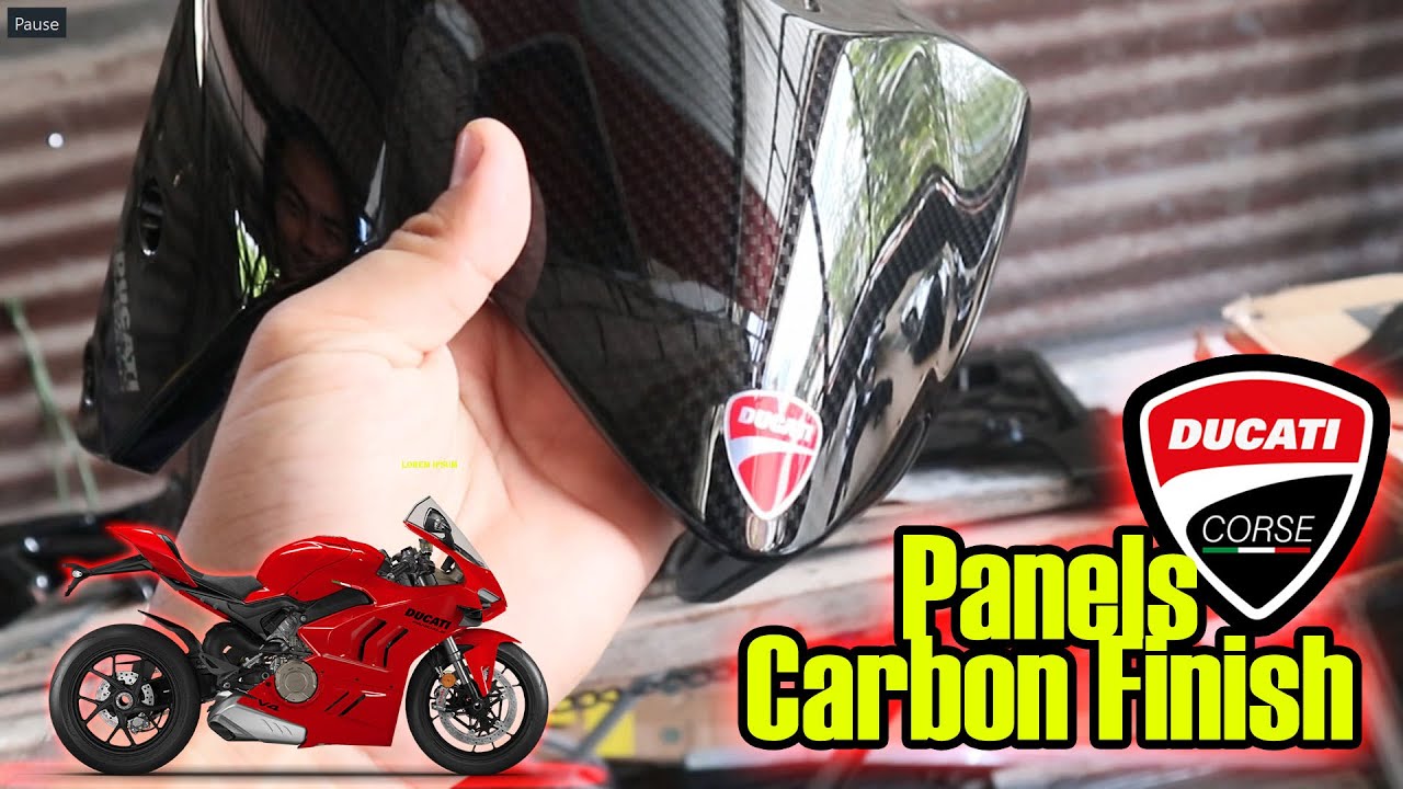DUCATI PANELS HYDRO DIP CARBON FIBER LOOKS - YouTube