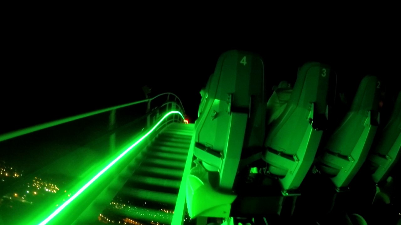 Fury 325 at Carowinds on ride POV at night - YouTube