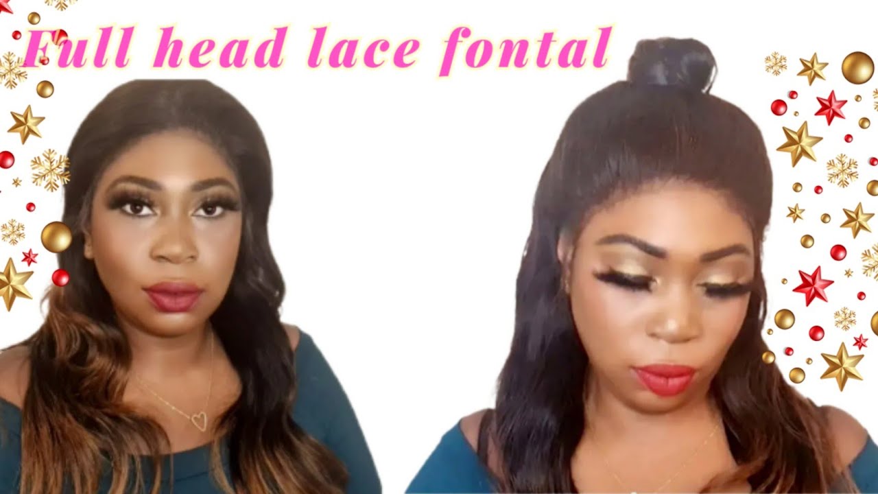 How to sew in lace frontal closure full head . Natural hair line /No ...