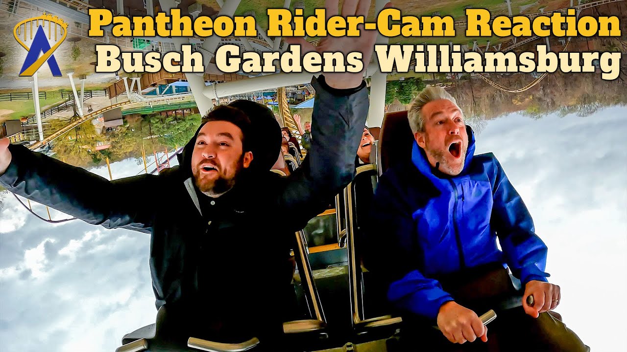 Pantheon Front-Row Rider Cam Reactions at Busch Gardens Williamsburg ...