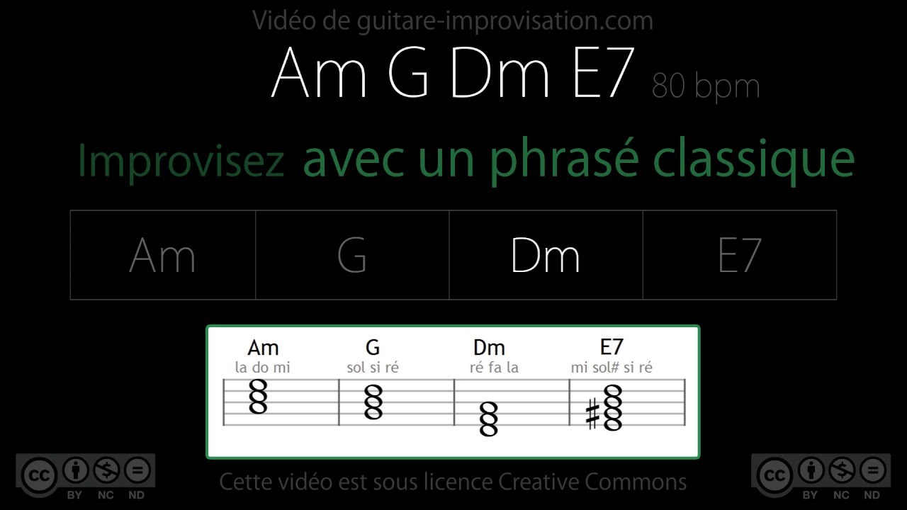 Improvisation classique (Am G Dm E7) : Backing Track - YouTube