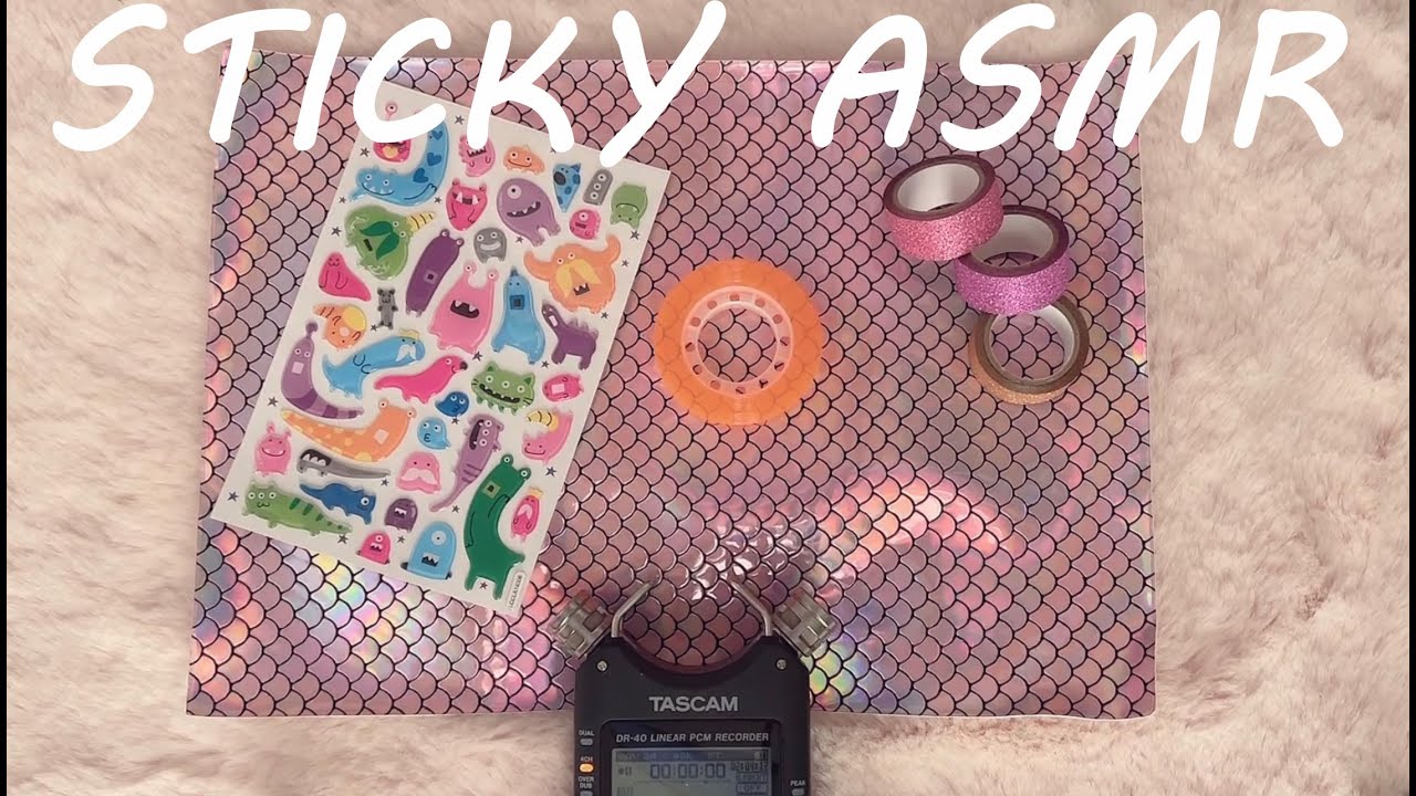 ASMR Sticky Sounds (Tape , Stickers etc.) ACMP липкие звуки / ASMR べたつく ...