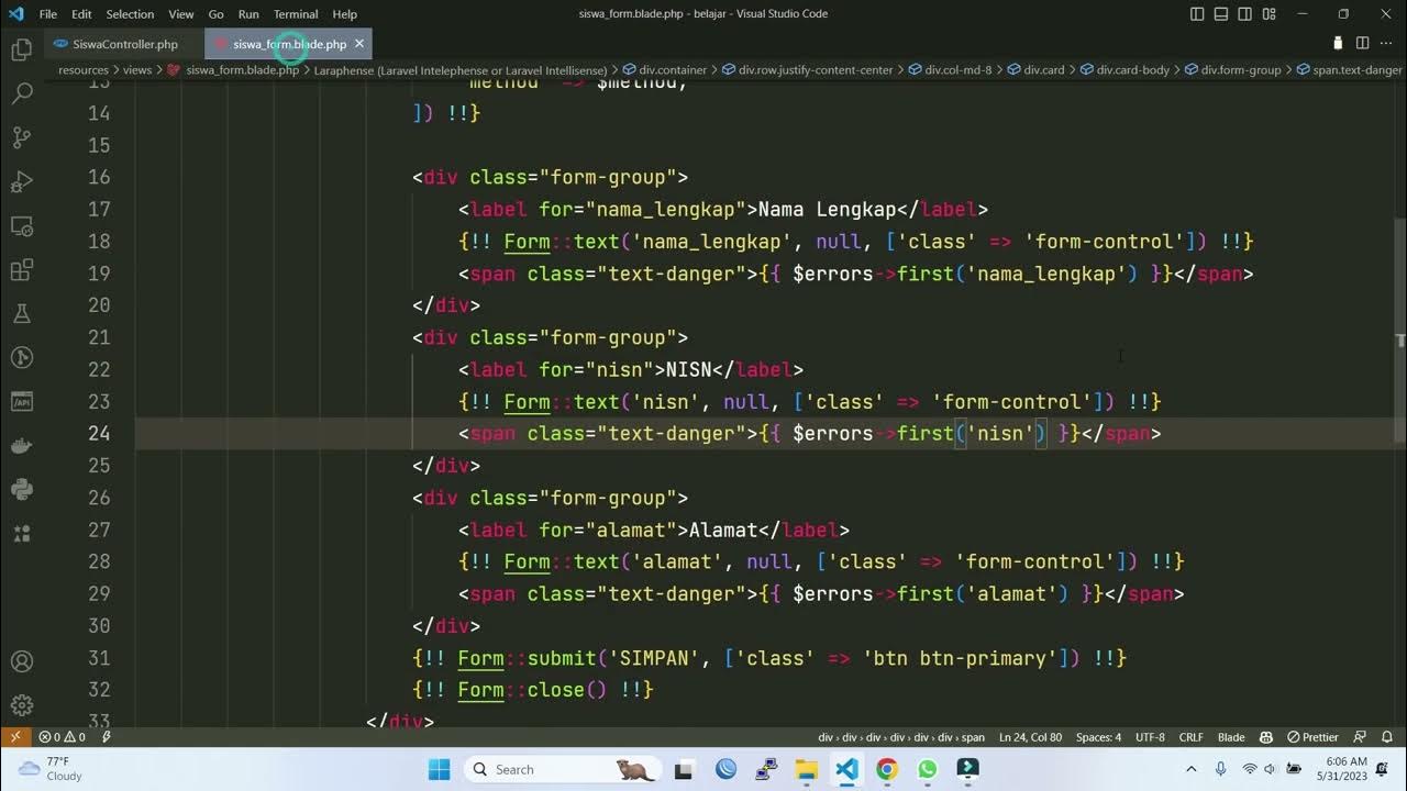 Laravel Basic #13 Menyimpan Data Form Edit Update - YouTube