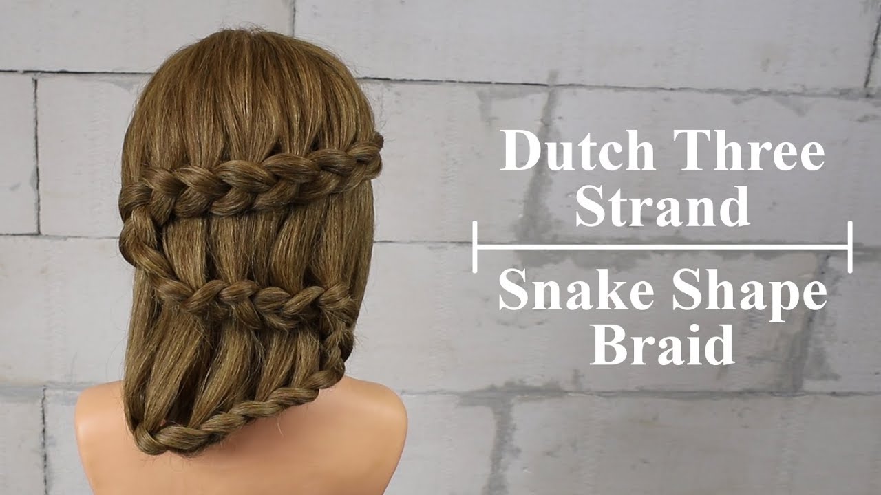 How To: Dutch Three Strand Snake Shape Braid Tutorial - YouTube