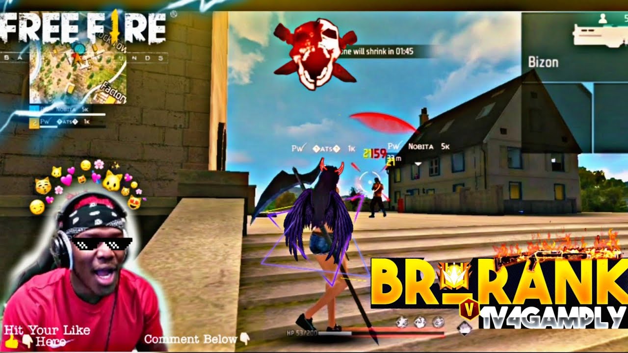 FREE FIRE 1V4 GAMEPLAY😱||BR RANK GRANDMASTER PLAYER @AJFFbt @mrabu1 ...
