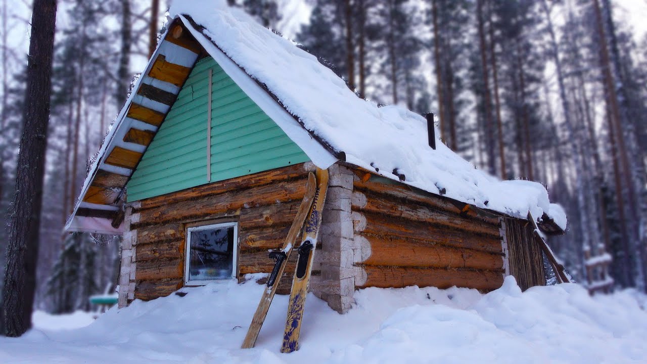 Live Alone in the Forest in -30°C, Off Grid cabin, cozy tiny house in ...