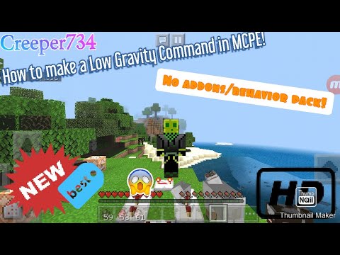👍MCPE Tutorial: How to make a Low Gravity command | No mods/addons/behavior packs 😱 - YouTube