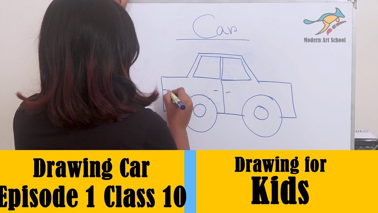 Drawing Car and Tree || Class 03 || kids Drawing Tutorial Step by Step ...