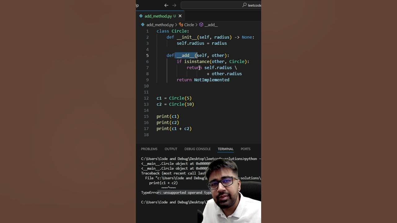 How to add 2 or more objects in python! #python #dsa #logicbuilding #coding - YouTube
