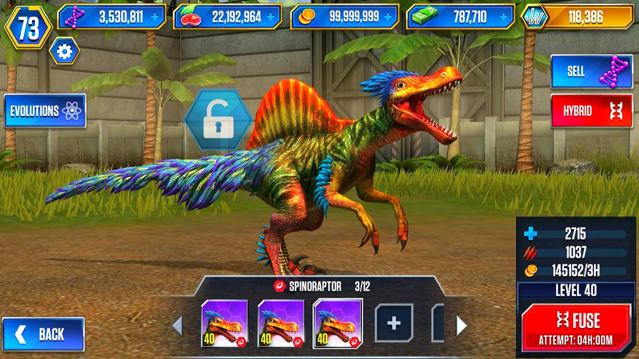 NEW UNLOCK HYBRIDS SPINORAPTOR MAX X3 LEVEL 40 | HT GAME - YouTube