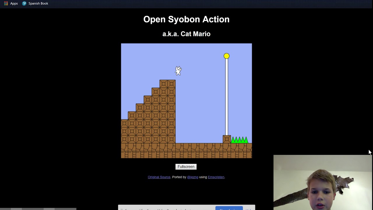 Open Syobon Action (Cat Mario) Level 1! - YouTube