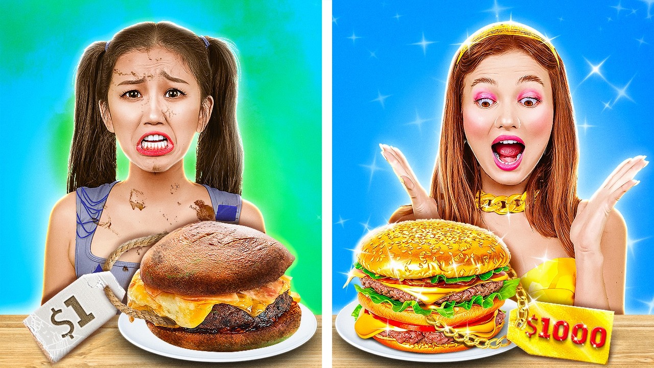NEW 123 GO! Expensive vs Cheep Cooking Challenges! Viral Recipes! Vote ...