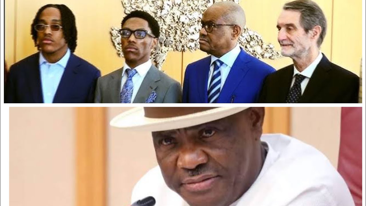 Nyesom Wike takes his 2 sons to the President of Lombardy Regional ...