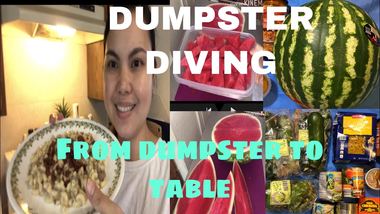 DUMPSTER DIVING FREE FOOD FROM DUMPSTER TO TABLE SWEET WATERMELON - YouTube