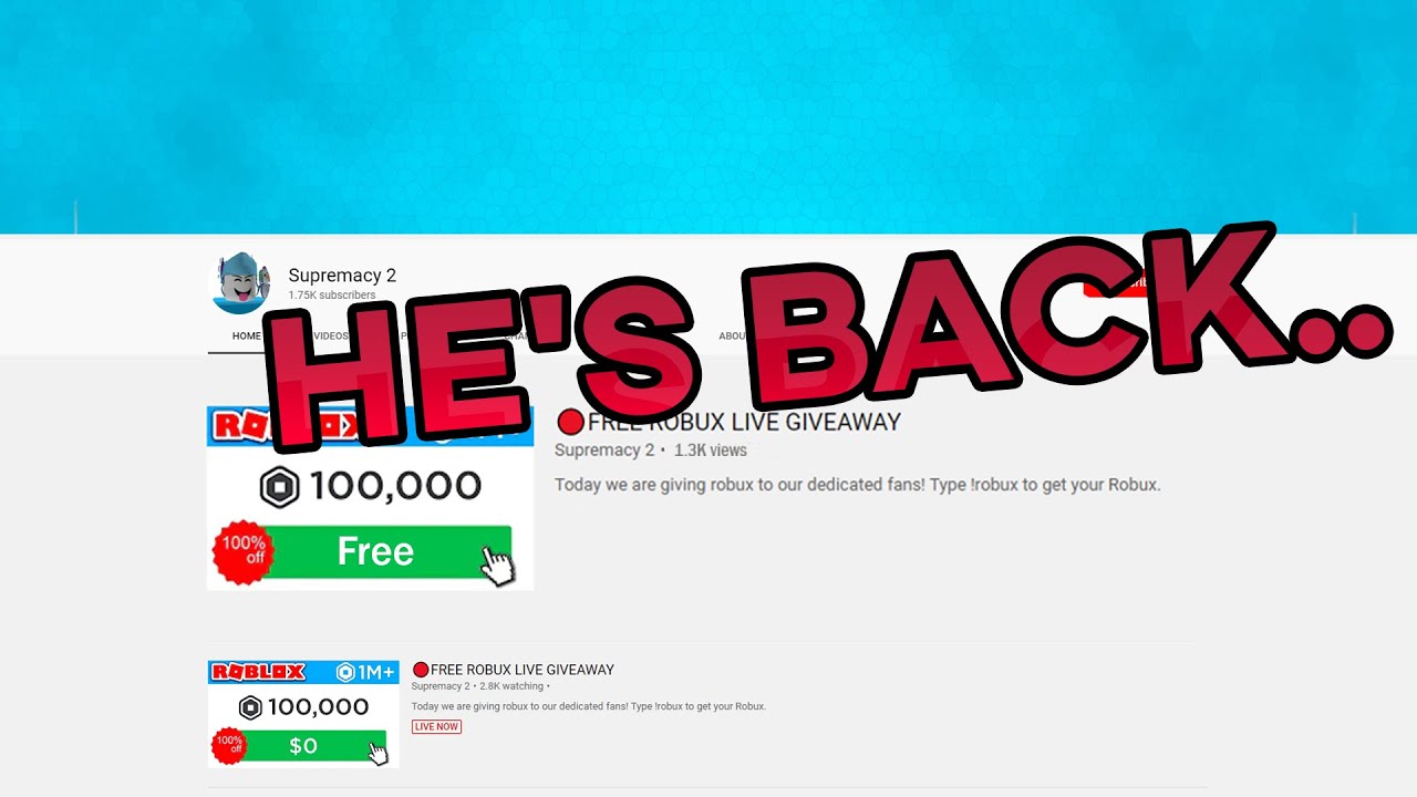 ROBLOX YouTuber SUPREMACY IS BACK... | Roblox - YouTube