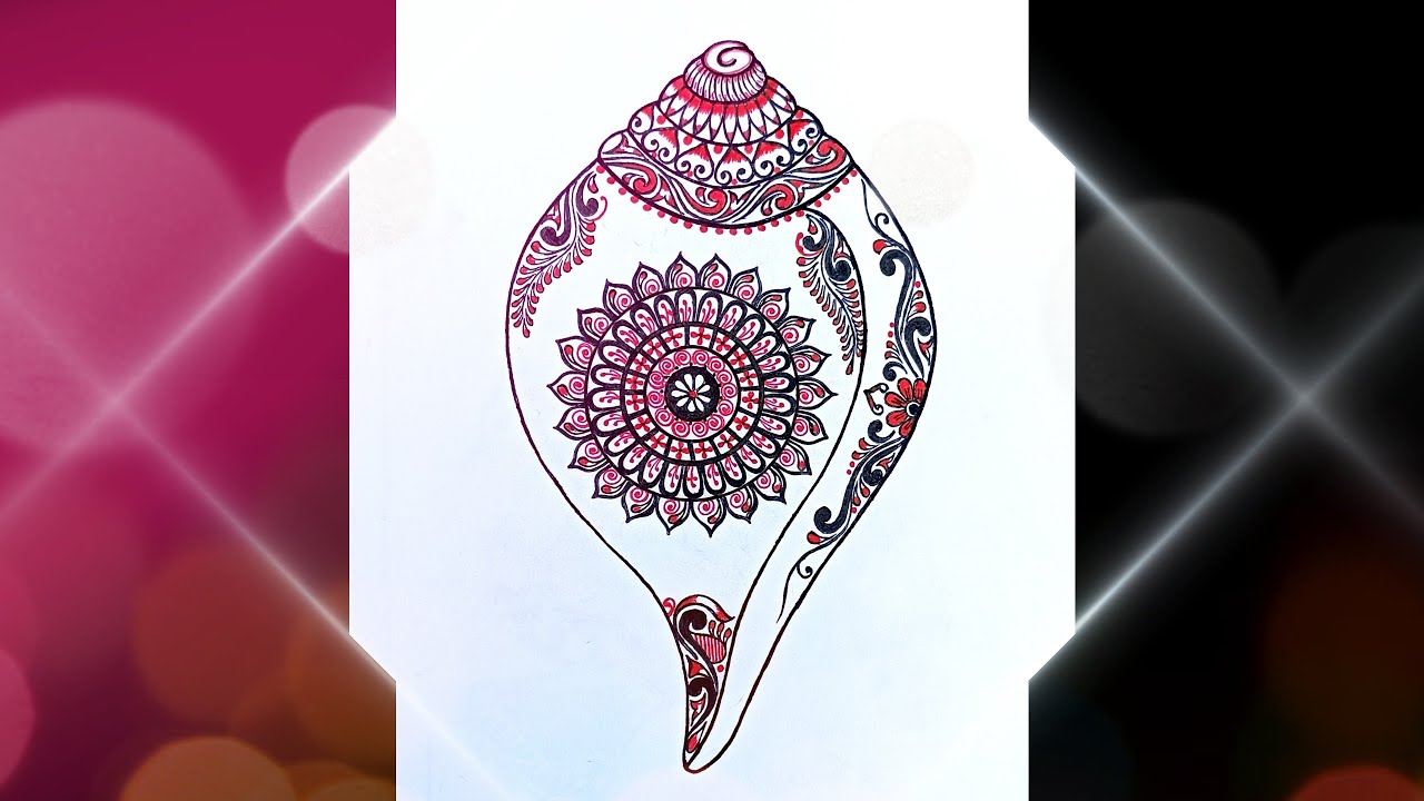 Sonkha drawing#shankh#sankha mandala art#mandala#simple design#drawing ...