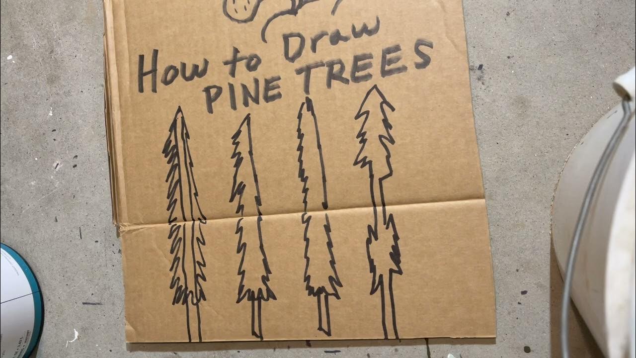 How to Draw Pine Trees - YouTube