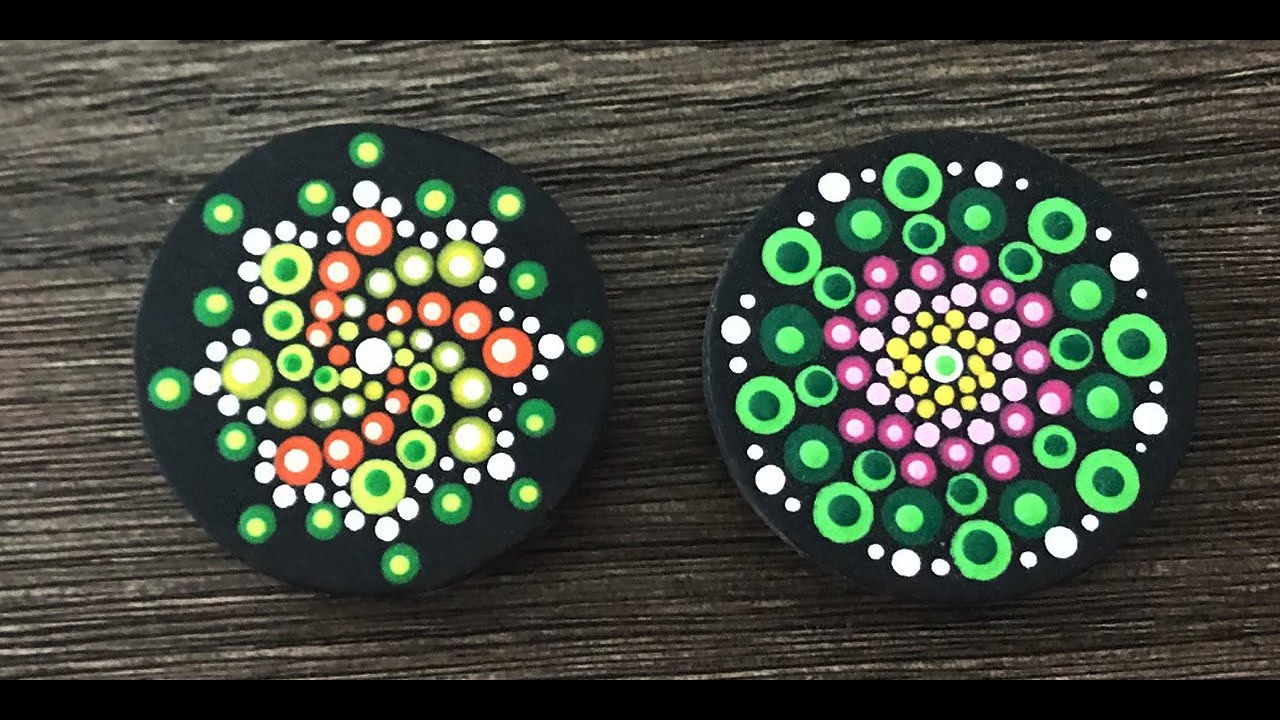 How To Paint Dot Mandalas Magnets - 117 - YouTube