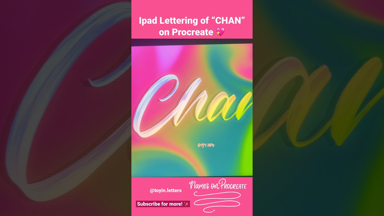 #lettering #name : CHAN on #procreate 💖 #shorts #calligraphy # ...