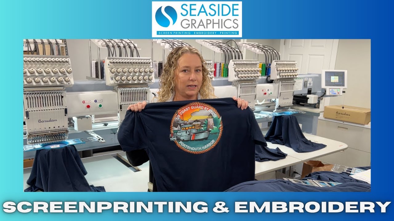 Seaside Graphics: Screen Printing & Embroidery - YouTube