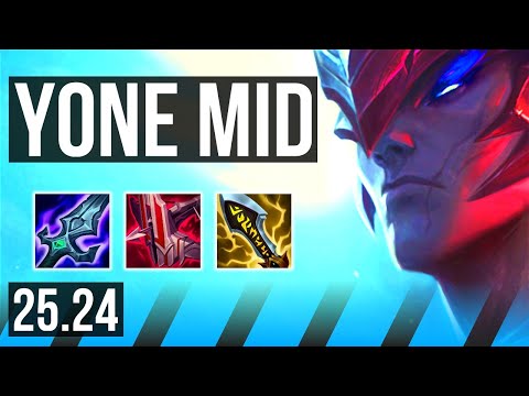 YONE vs YASUO (MID) | Good KDA: 12/1/3 | KR Master | 25.24