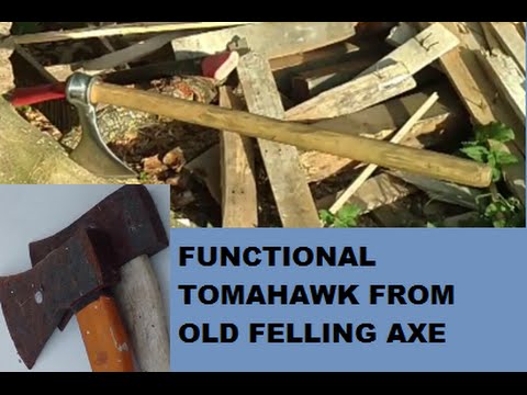Awesome tomahawk from an old axe - YouTube