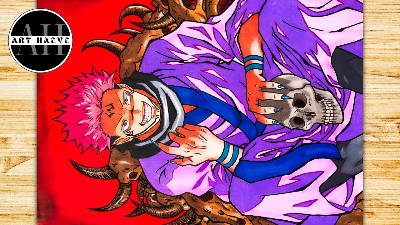 How to draw Sukuna from Jujutsu Kaisen | Step by Step Tutorial - YouTube