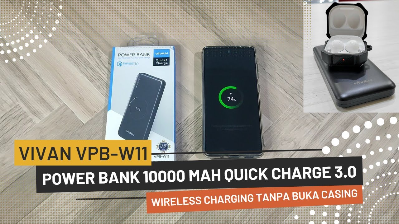 Vivan Power Bank VPB-W11 10000 mAH Quick Charge 3.0 wireless charging ...