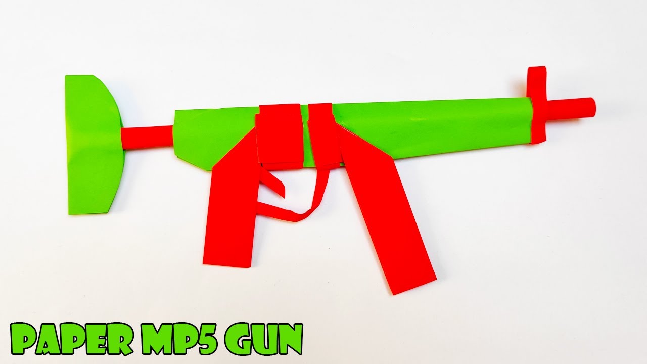Paper MP5 Gun | How to make paper origami gun easy | Paper MP5 gun ...