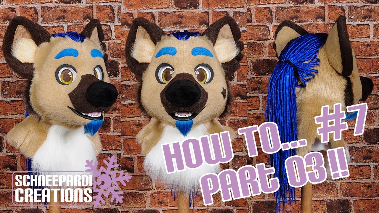 HowTo... #7 Work on a Toony Hyena Head - Part 03 - Gluing, Zipper ...