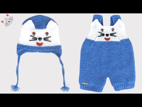 Kedi Hello Kitty Desenli Erkek Bebek Şapkası Yapılışı (0-6 Ay) / Knitting Baby Hat
