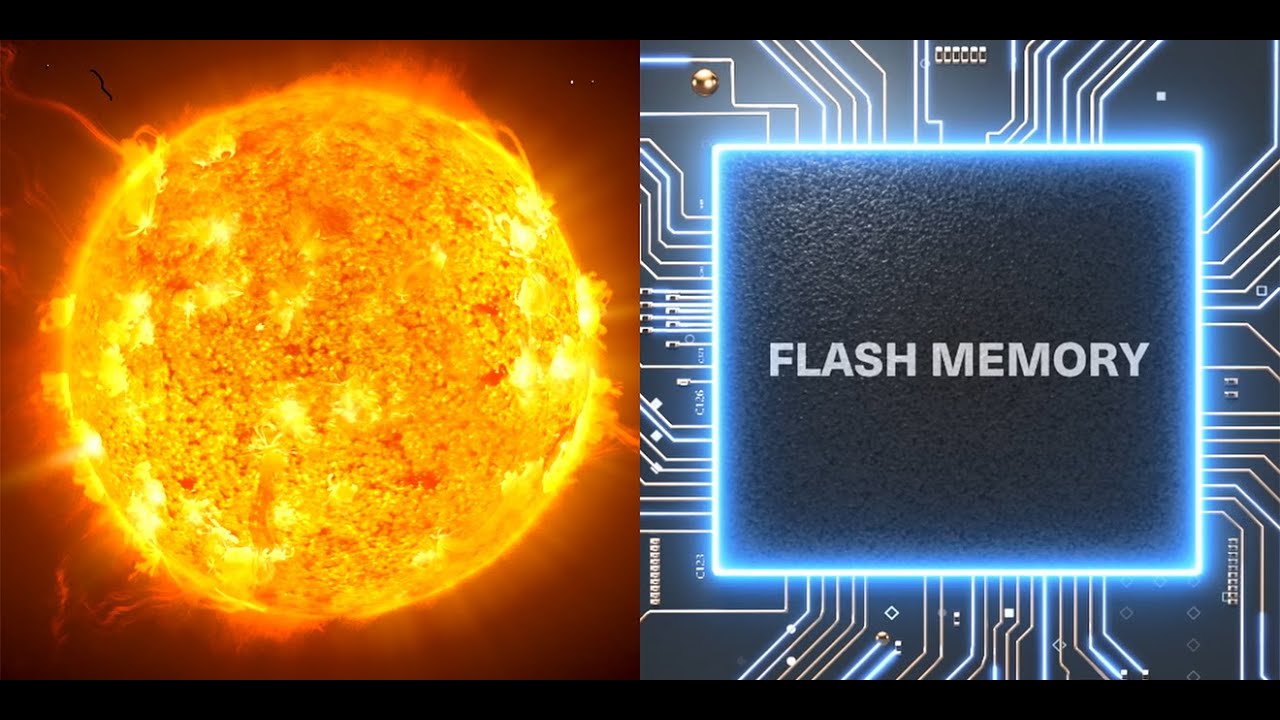 The shining sun and the flash memory for storage - YouTube