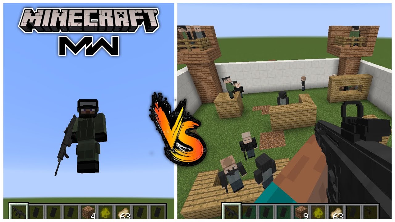 Minecraft : Modern Warfare MOD - 1 Spetsnaz VS 50+ Bandits - YouTube