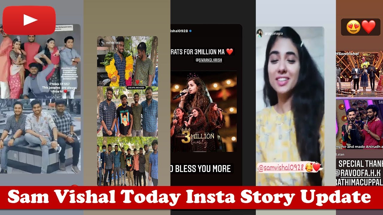 Sam Vishal Today Insta Story Update | SAm Vishal Sivaangi Love Forever ...
